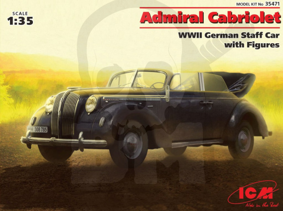 Battle-Models > Admiral Cabriolet with Figures WWII German Staff Car 1:35
